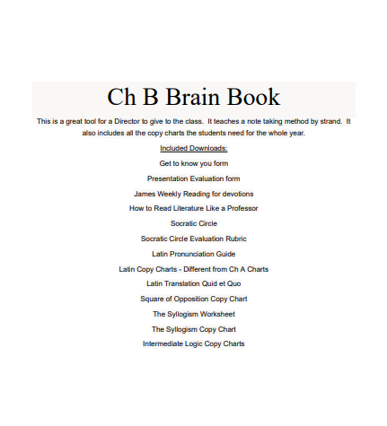 Ch B Brain Book – Erica Lynn Homeschool Mom